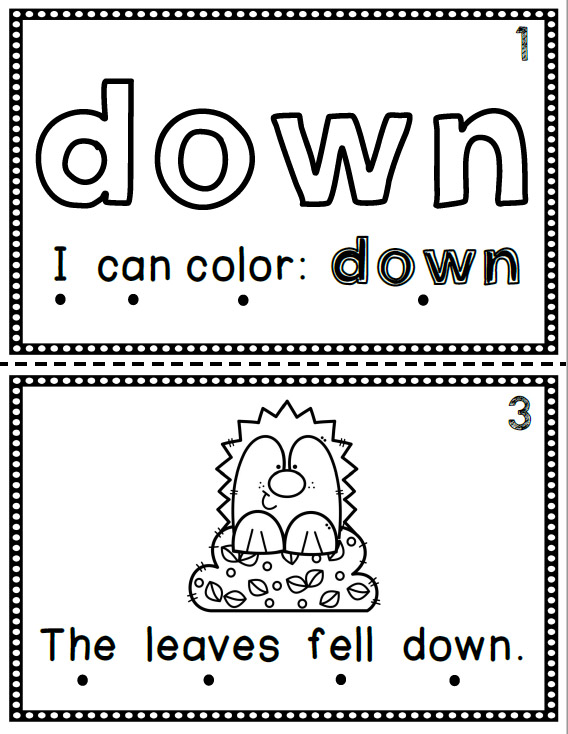 Sight Word Flip Book (Flipbook) - DOWN | Made By Teachers