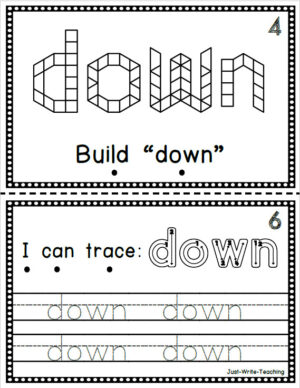 Sight Word Flip Book (Flipbook) - DOWN - Made By Teachers
