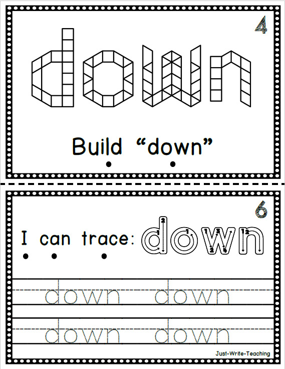 Sight Word Flip Book (Flipbook) - DOWN | Made By Teachers