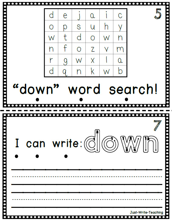 Sight Word Flip Book (Flipbook) - DOWN | Made By Teachers