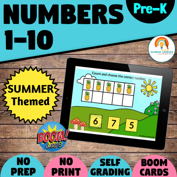 Summer Counting 1-10 Boom Cards | Made By Teachers