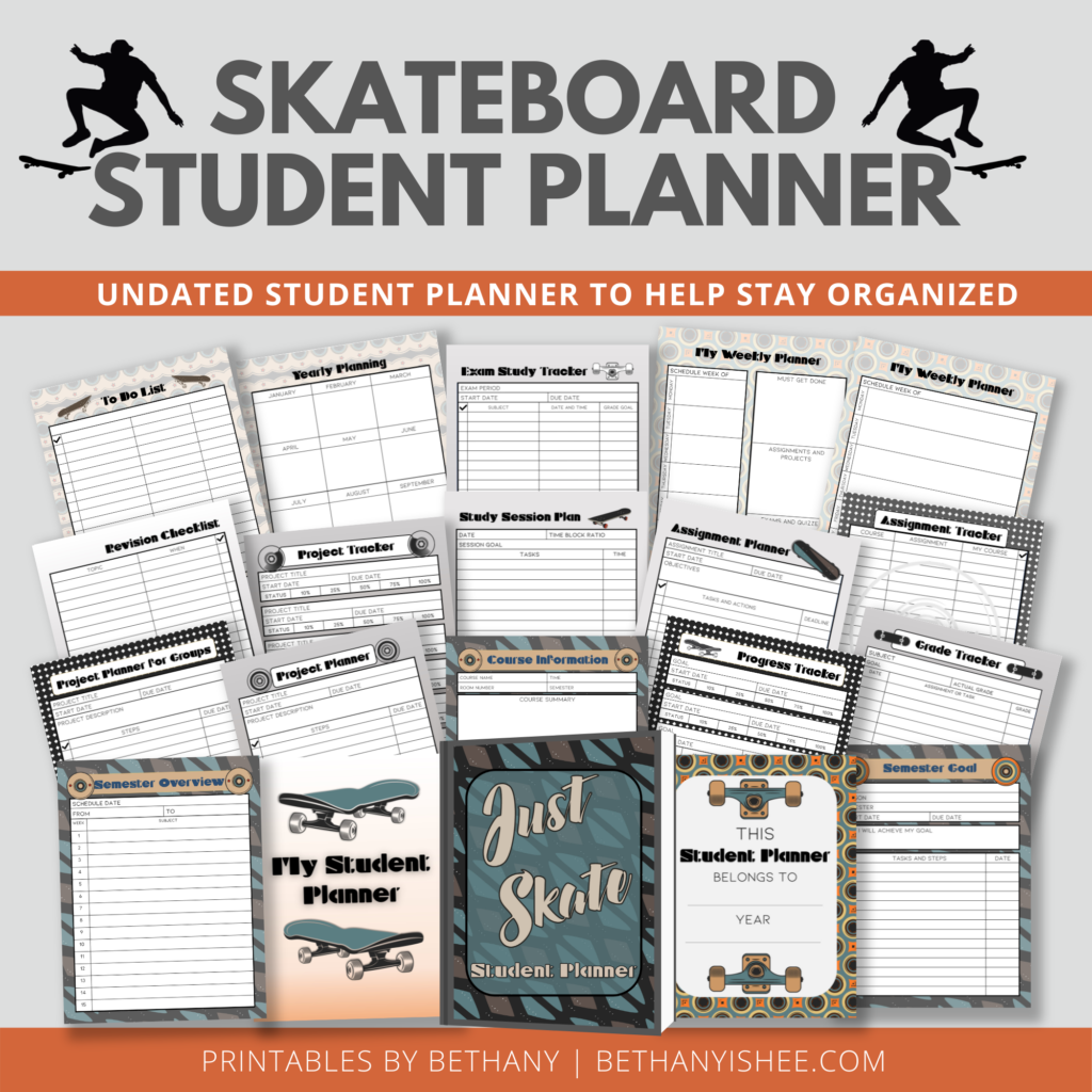 Skater Student Planner | Undated | Printable | Made By Teachers
