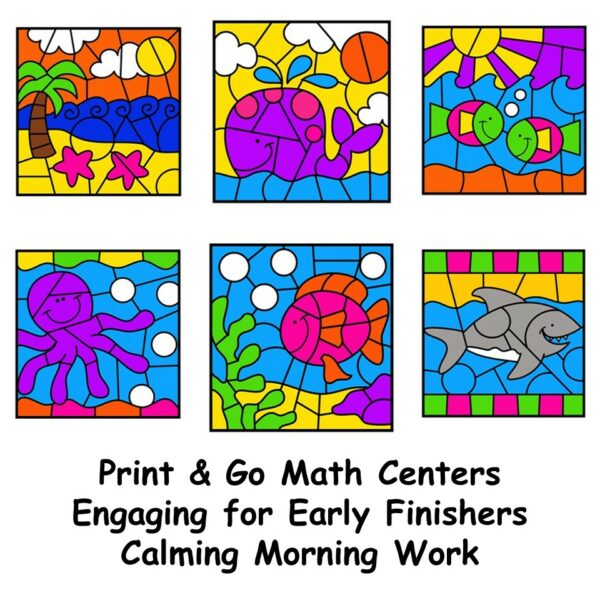 Spanish Summer Ocean Color by Number Addition | Made By Teachers