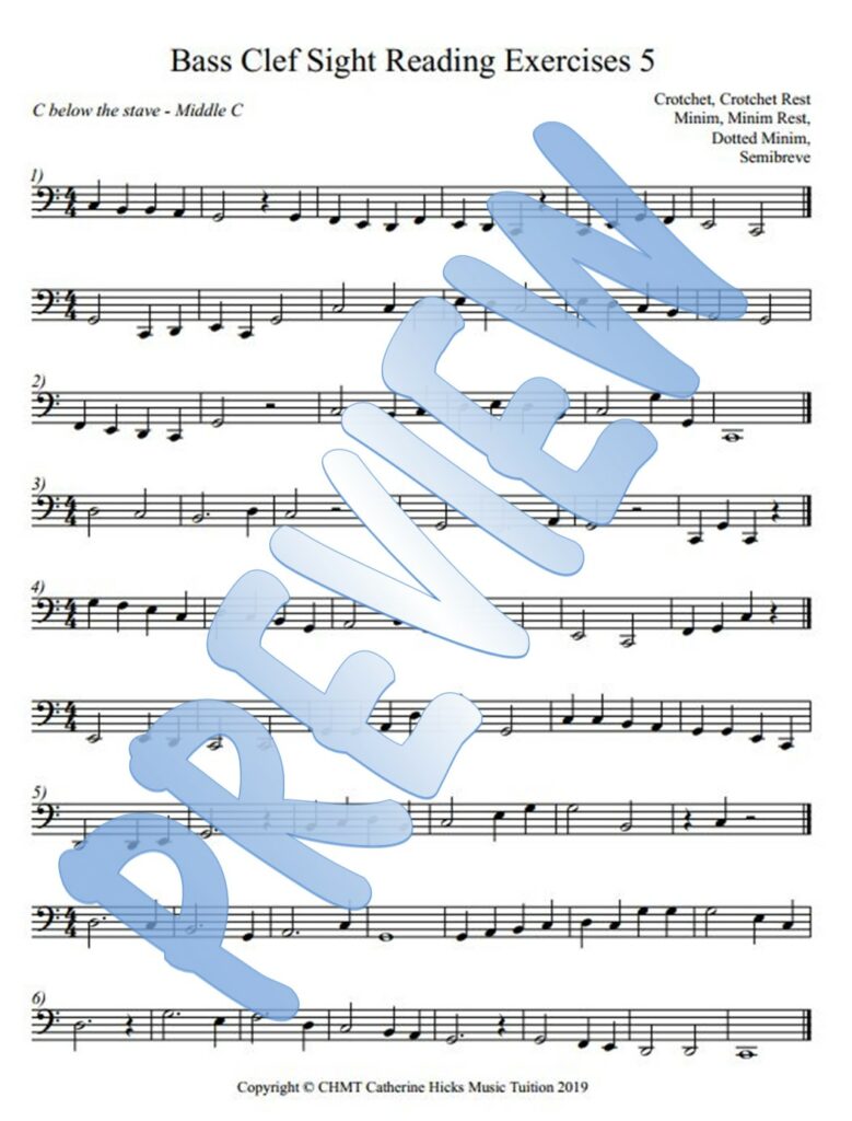 Bass Clef Sight Reading exercises 5 | Made By Teachers