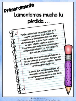 SPANISH VERSION - My Grief and Loss Workbook - Made By Teachers