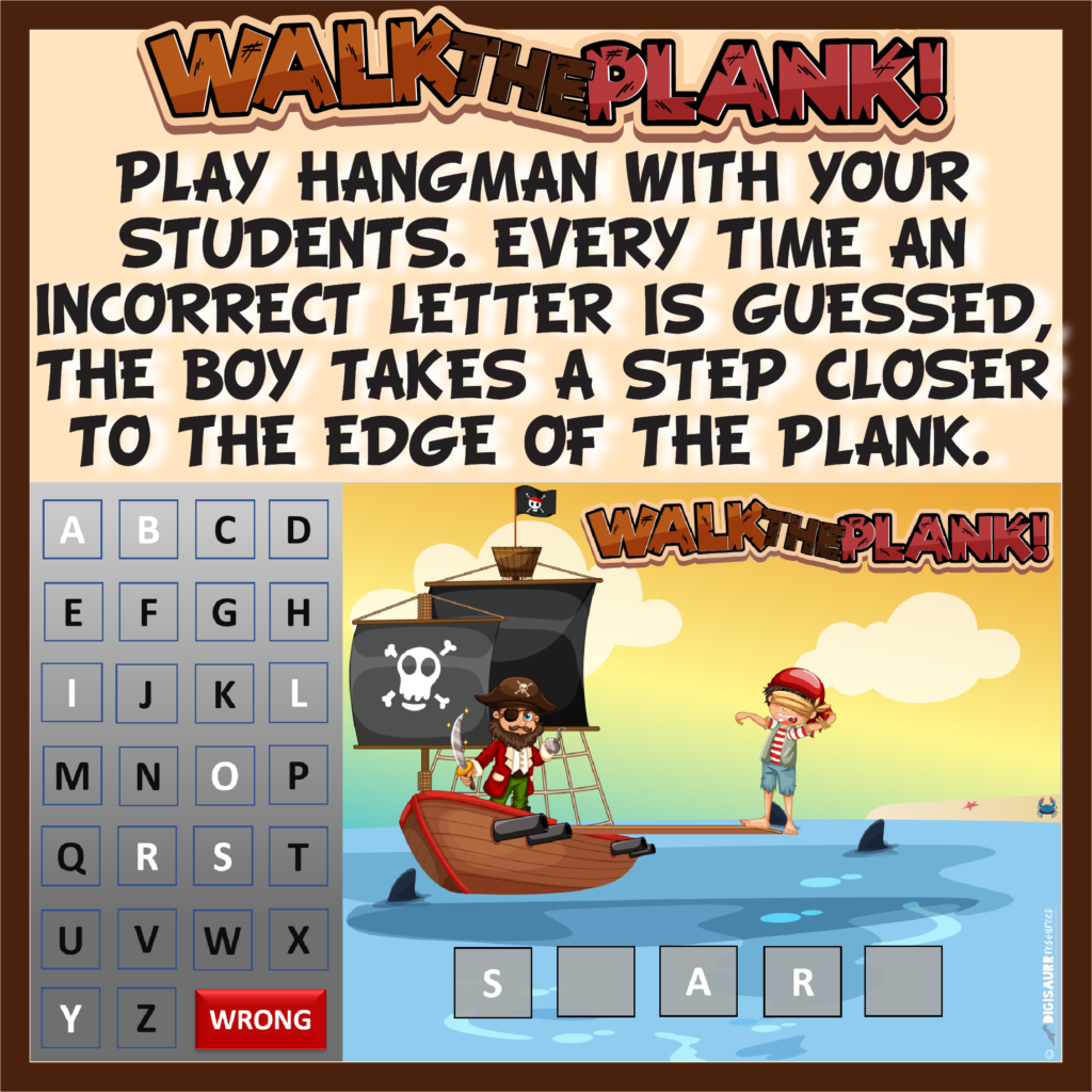 Walk The Plank | Kid Friendly Hangman PowerPoint | Made By Teachers