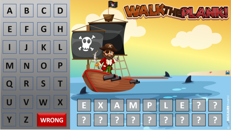 Walk The Plank | Kid Friendly Hangman PowerPoint | Made By Teachers