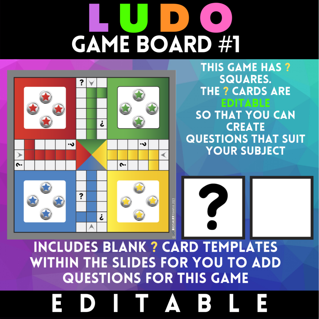 Ludo Digital Board Games for PowerPoint Editable | Made By Teachers