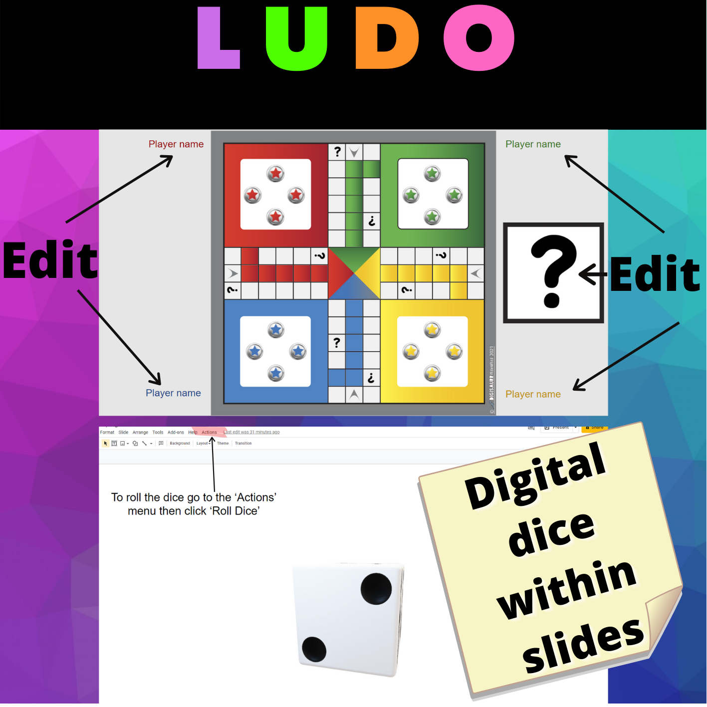 Ludo Digital Board Games for PowerPoint Editable | Made By Teachers