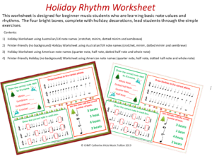Holiday RHYTHM Worksheet - Made By Teachers