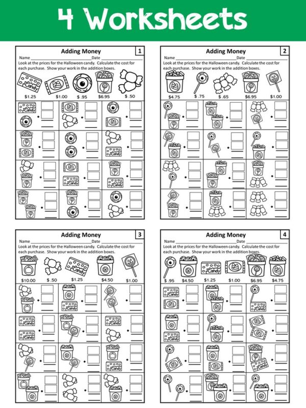 Adding Money Halloween | Made By Teachers