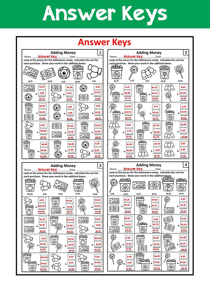 Adding Money Halloween | Made By Teachers