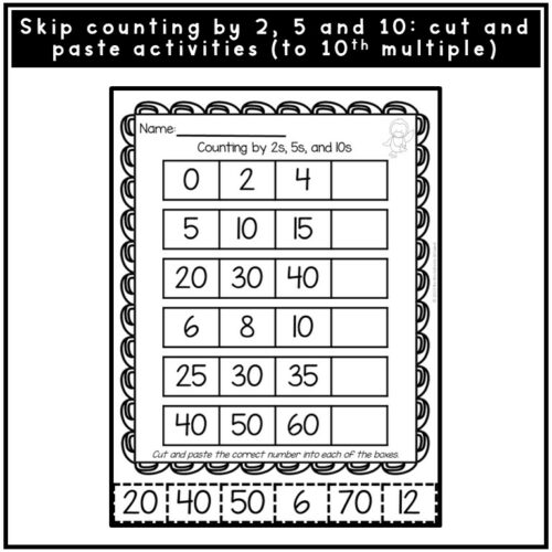 Skip Counting by 2, 5 & 10 Cut & Paste FREEBIE - Made By Teachers