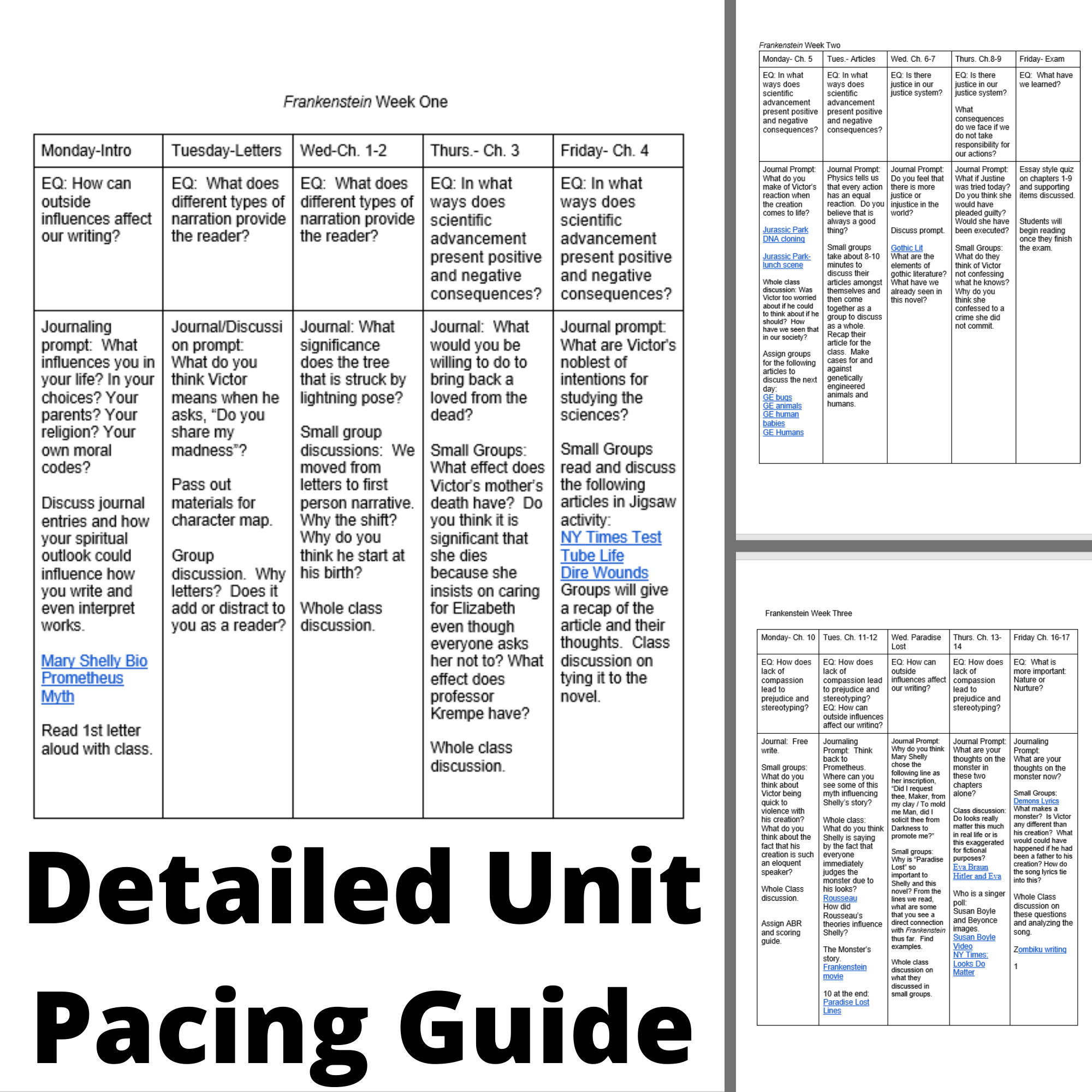 Frankenstein Unit | Made By Teachers