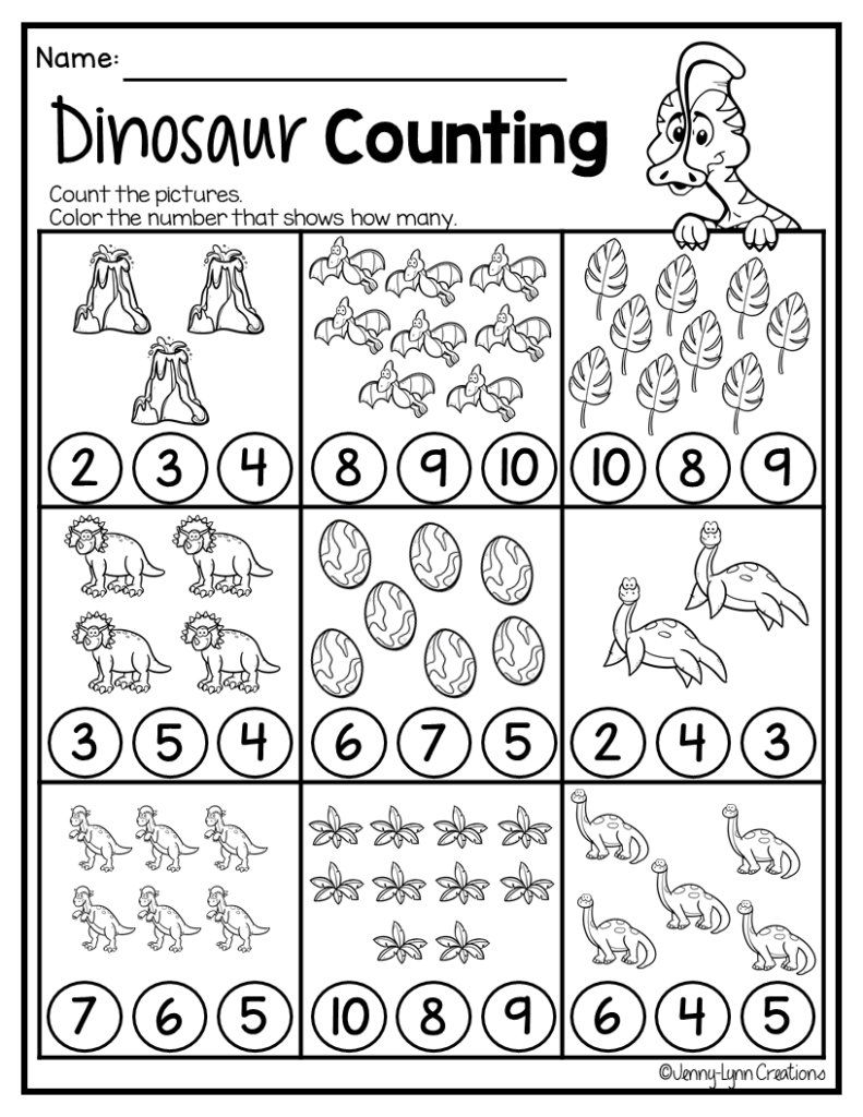 Dinosaur Math Preschool Theme Pack - Made By Teachers