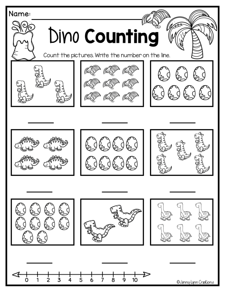 Dinosaur Math Preschool Theme Pack - Made By Teachers