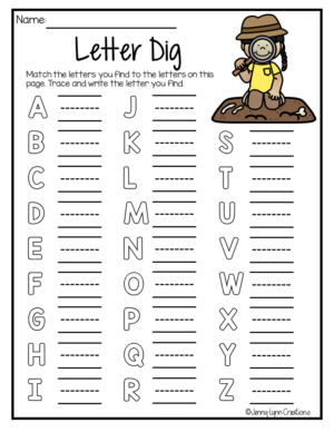 Letter Dig Preschool Literacy Center | Made By Teachers