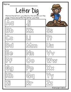 Letter Dig Preschool Literacy Center | Made By Teachers