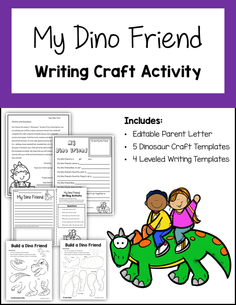 My Dino Friend Editable Writing Craft | Made By Teachers