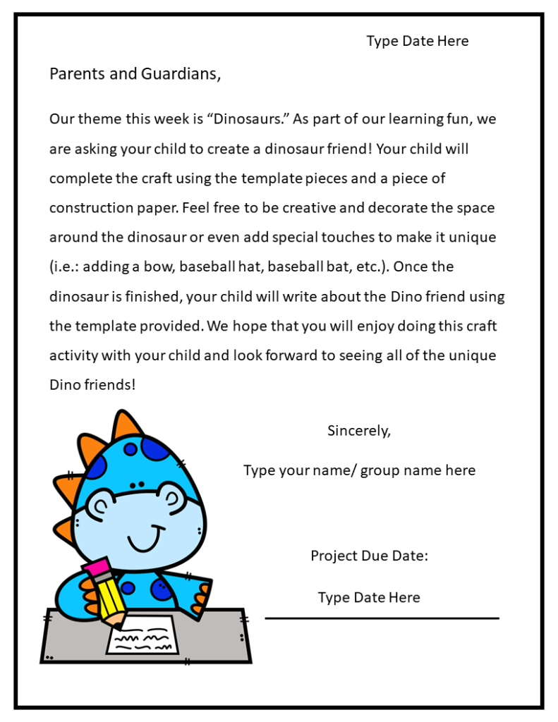 My Dino Friend Editable Writing Craft | Made By Teachers