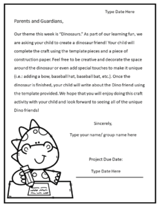 My Dino Friend Editable Writing Craft - Made By Teachers