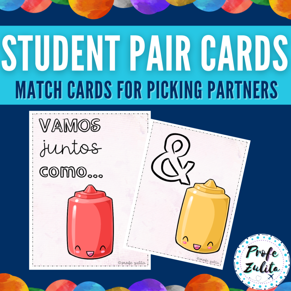Partner Cards in Spanish | Pairing Students - Made By Teachers