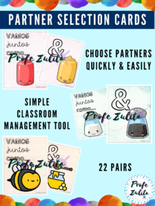 Partner Cards in Spanish | Pairing Students | Made By Teachers