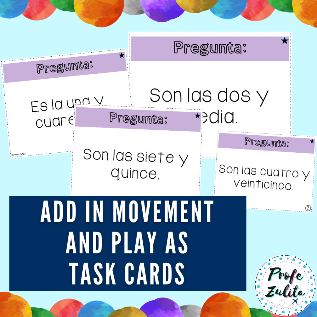 Cuatro en línea | Game for Telling Time in Spanish | Made By Teachers