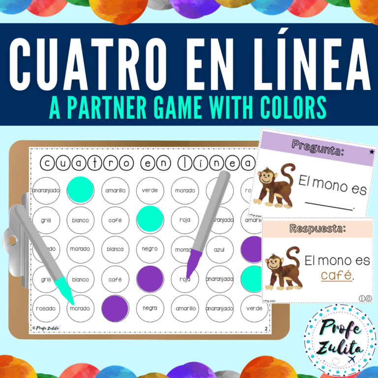 Cuatro en línea | Game for Spanish Colors - Made By Teachers