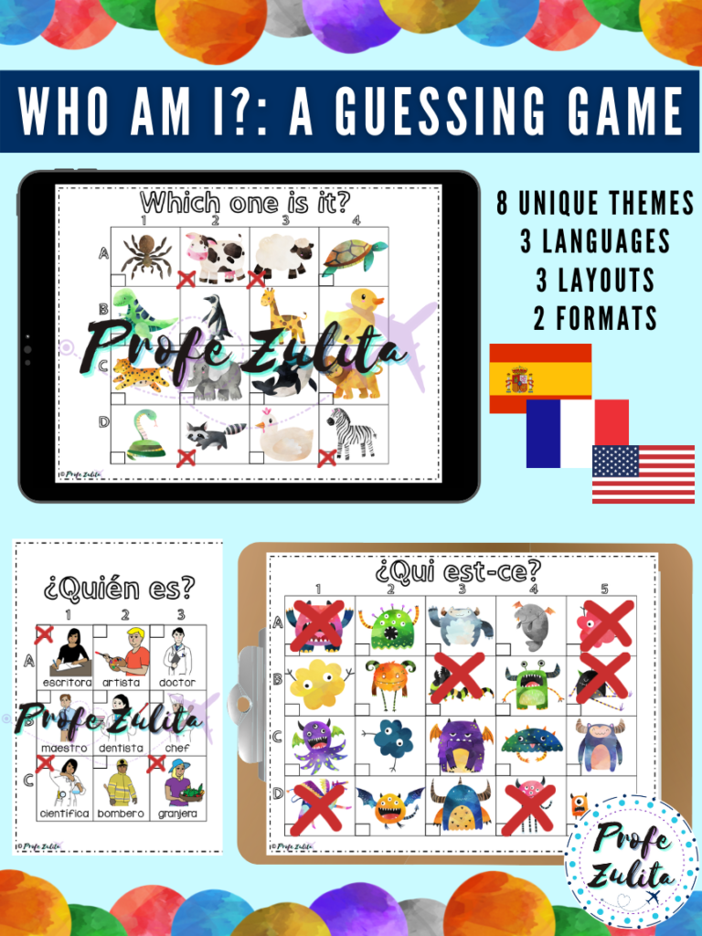Guess Who? Game in English, Spanish, French | Made By Teachers