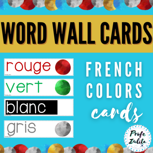 22 French Colors Word Wall Cards | Vocabulary Card - Made By Teachers