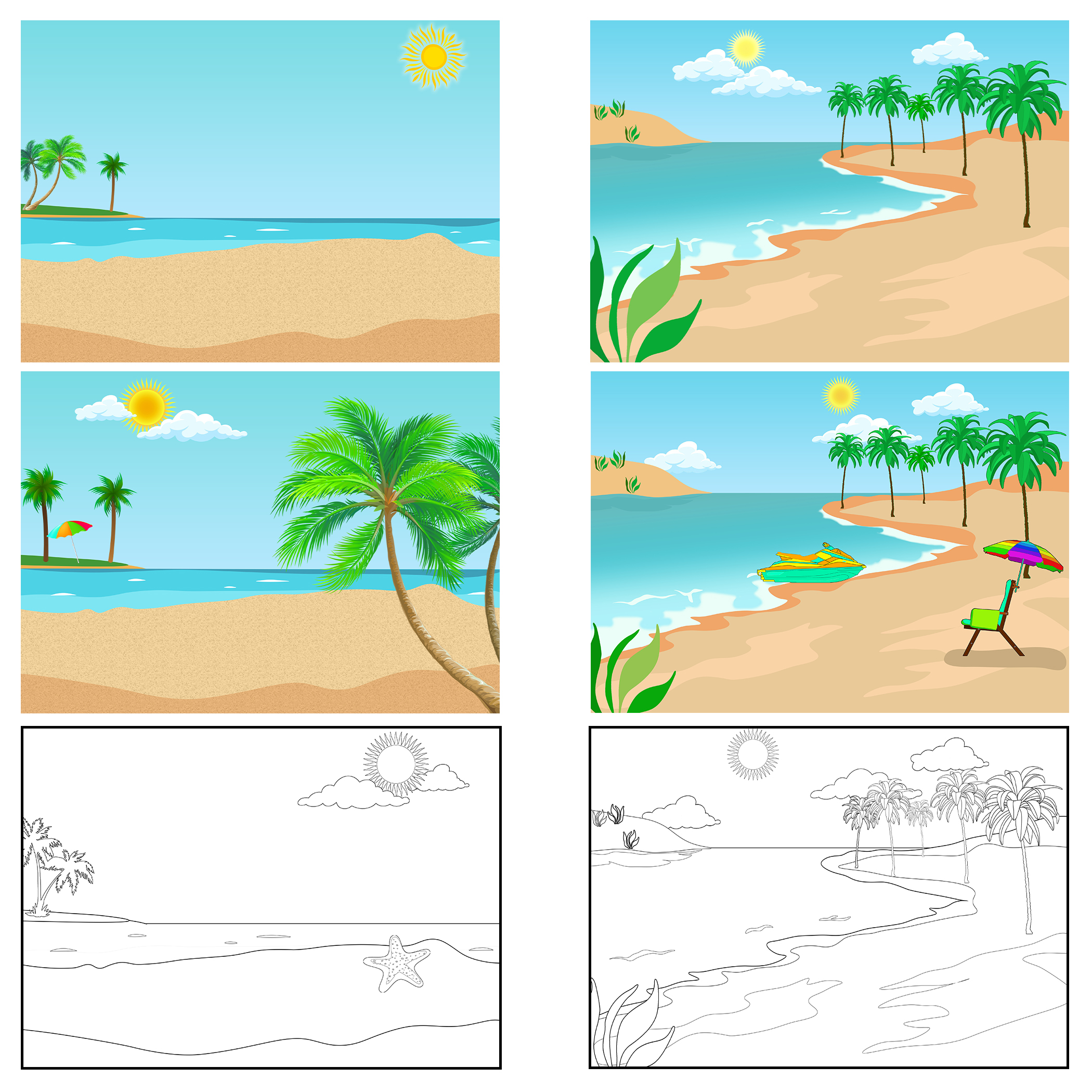 Beach Background Scenes Clipart | Made By Teachers