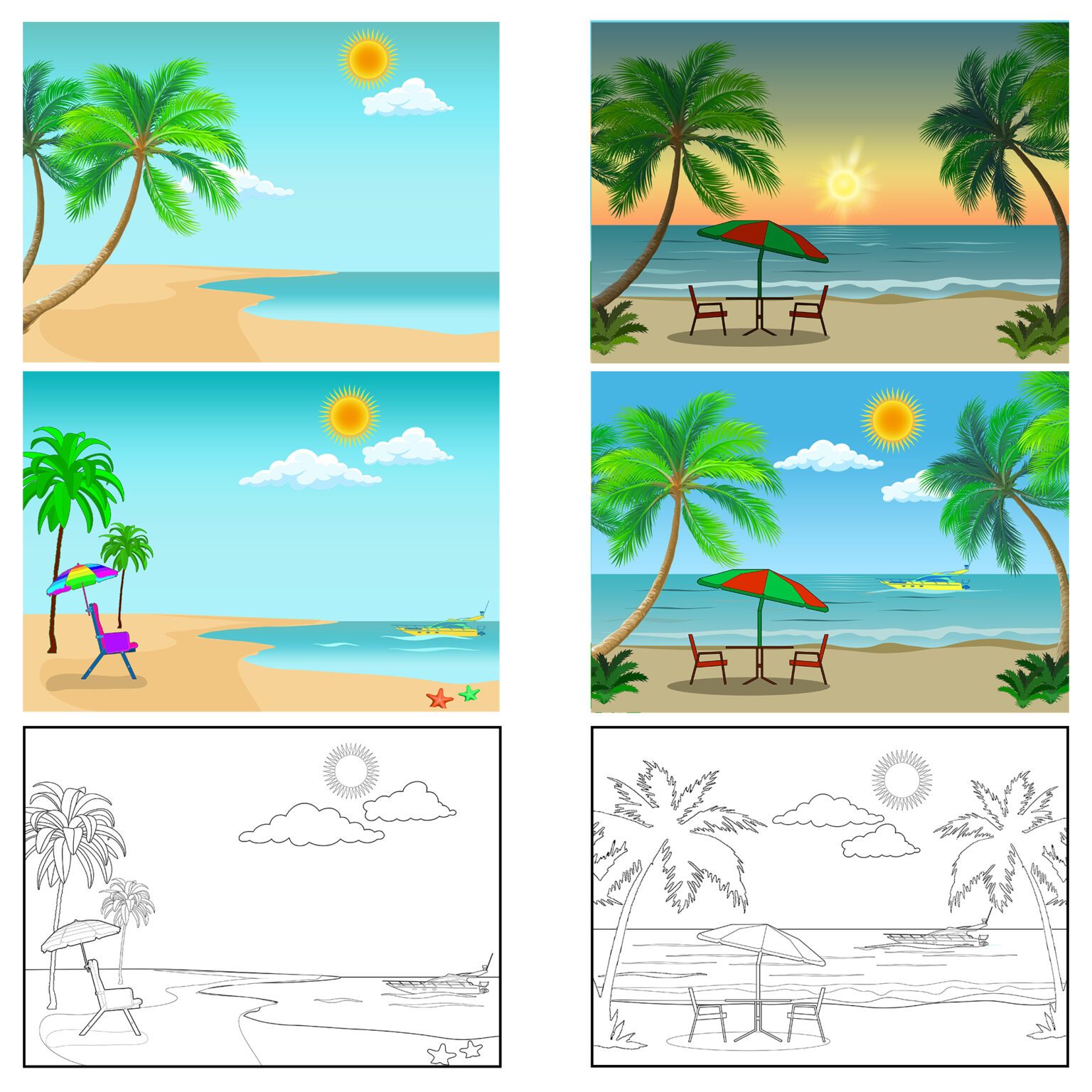 Beach Background Scenes Clipart | Made By Teachers