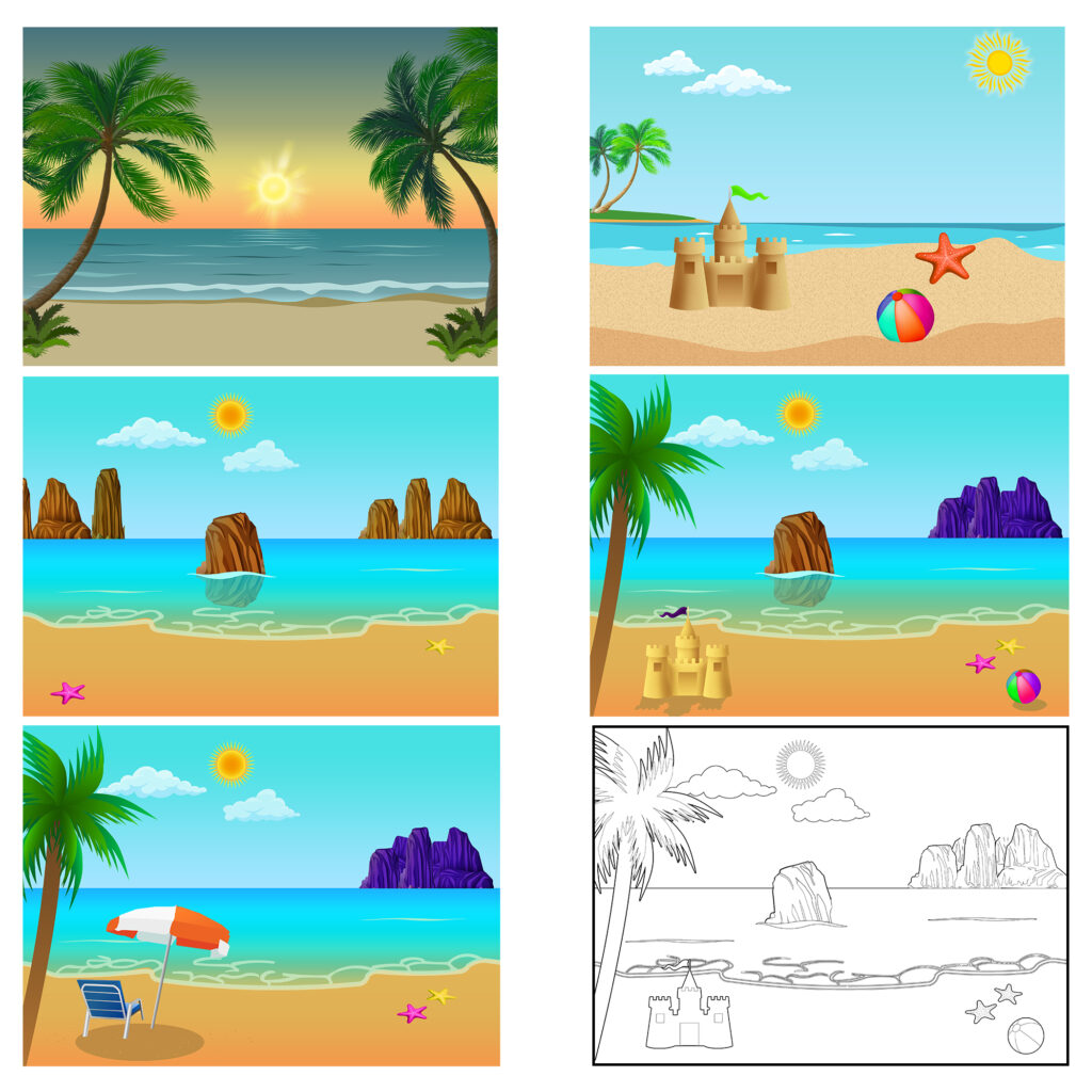 Beach Background Scenes Clipart - Made By Teachers