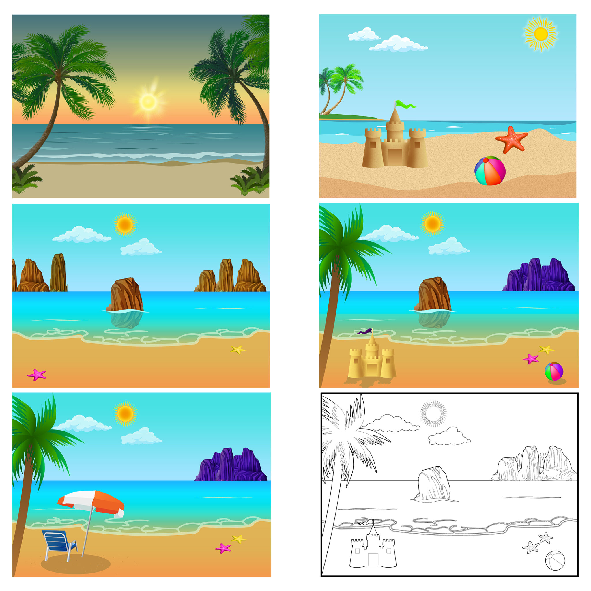 Beach Background Scenes Clipart | Made By Teachers
