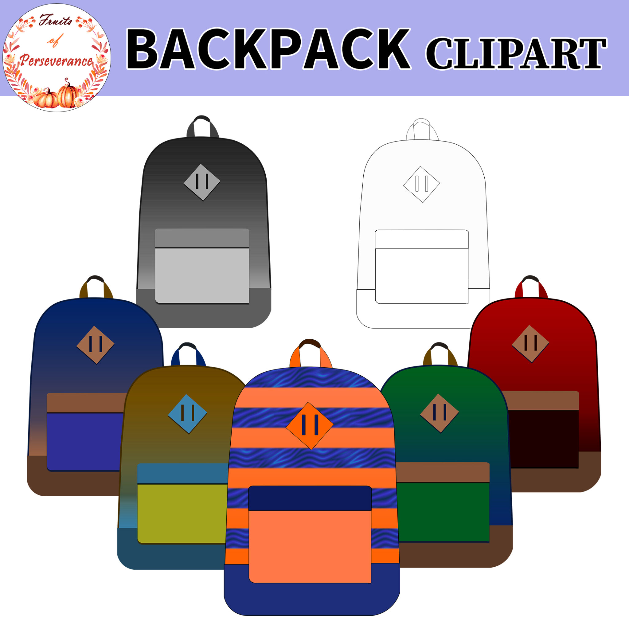 Backpack Back to School Clipart | Made By Teachers