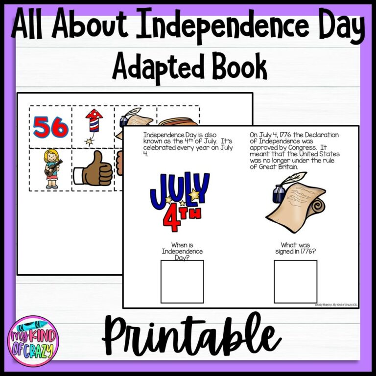 Independence Day Adapted Book | Special Ed | Made By Teachers
