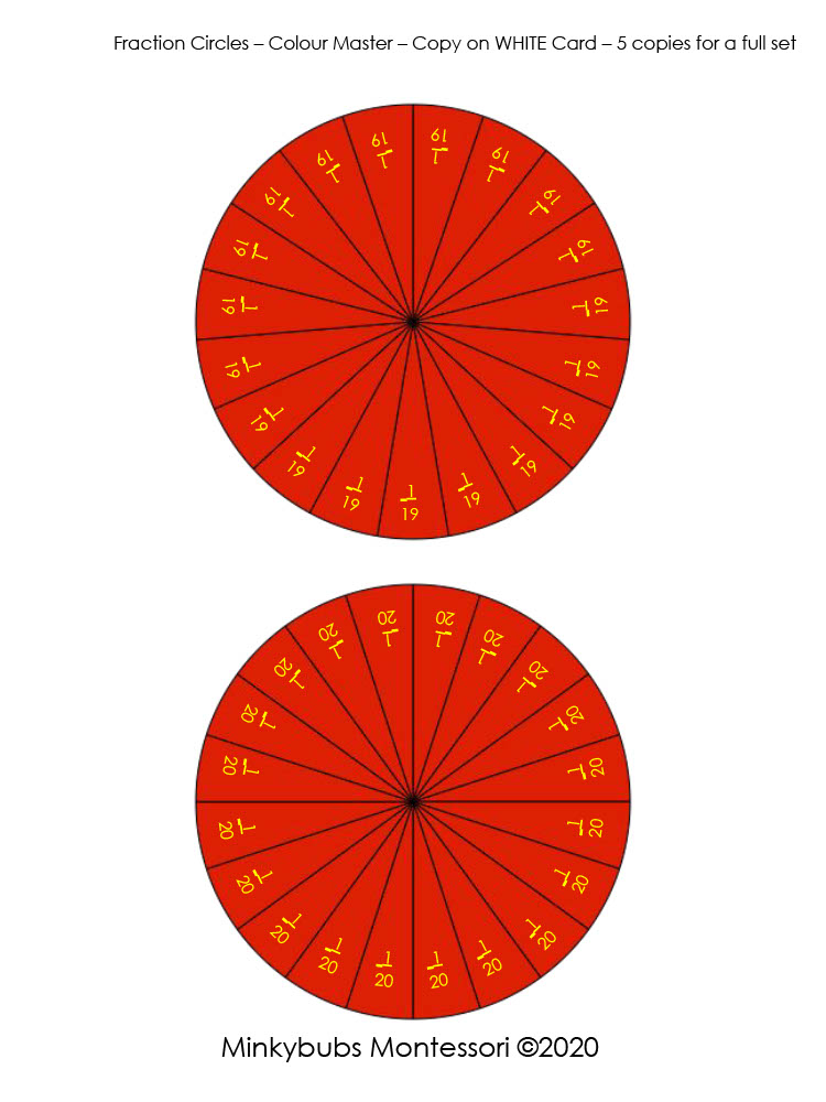 Cut-out Labeled Fraction Circles (1-20) Montessori | Made By Teachers