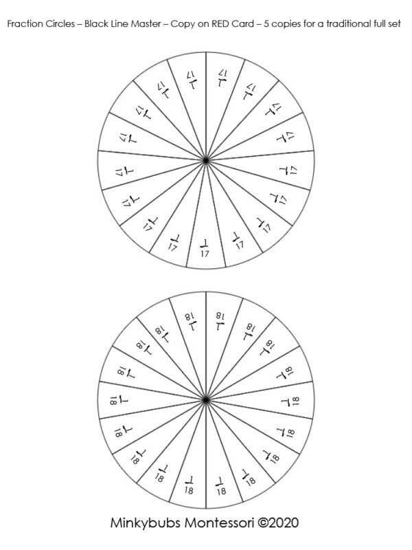 Cut-out Labeled Fraction Circles (1-20) Montessori | Made By Teachers