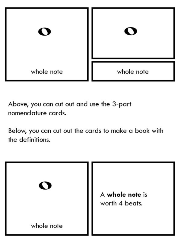 Music Notes 3 Part Cards Theory Note Values - Made By Teachers