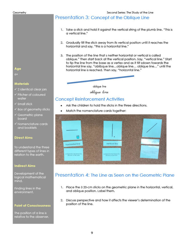 Geometry 1 Lessons Study of Line Montessori Unit 2 - Made By Teachers