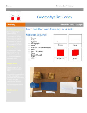 Geometry 1 Lesson Plans Concept Montessori Unit 5 - Made By Teachers