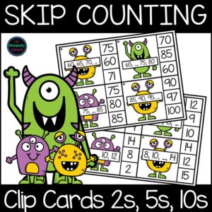Skip Counting by 2, 5 and 10 Clip Cards | Made By Teachers