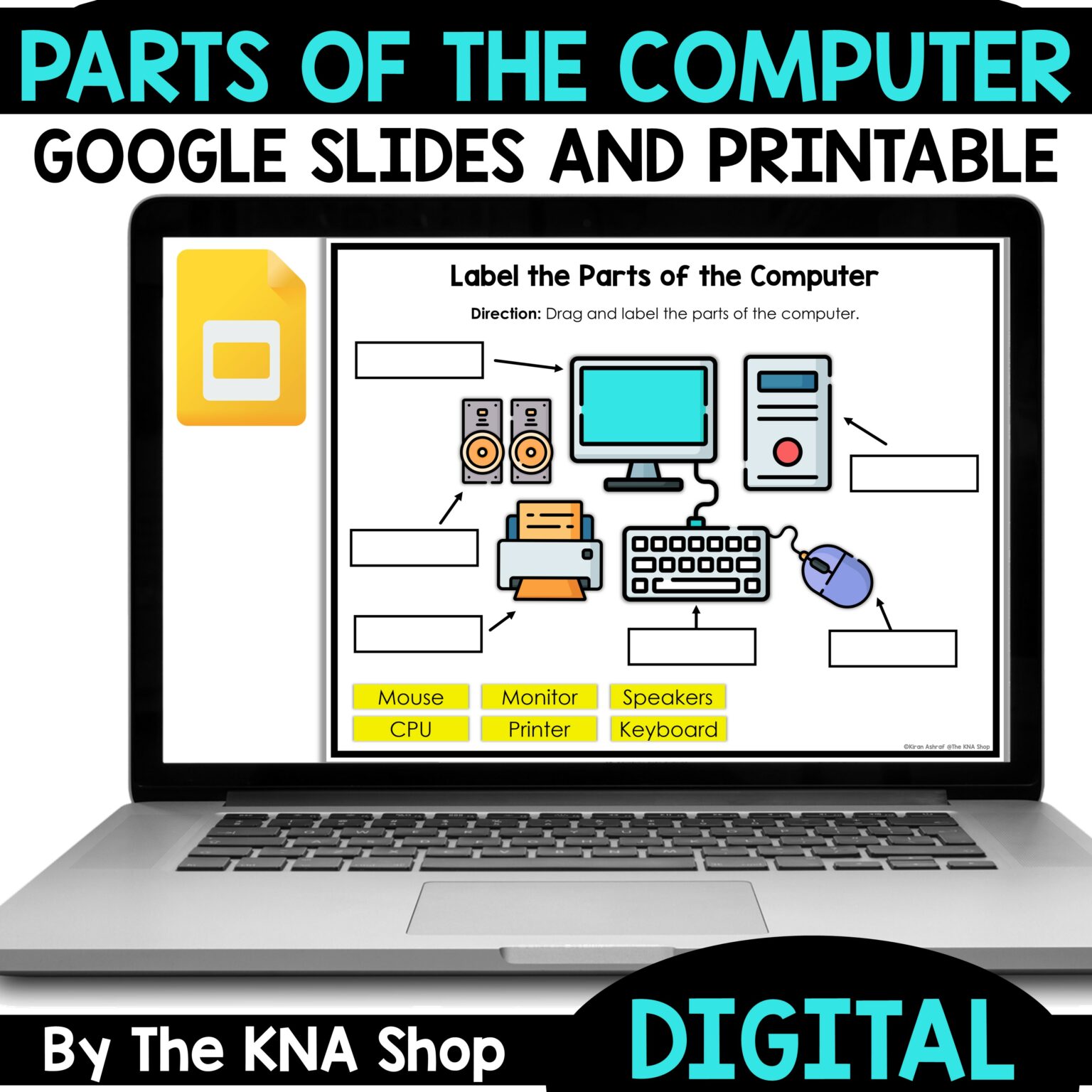 Parts of the Computer Printable and Google Slides | Made By Teachers