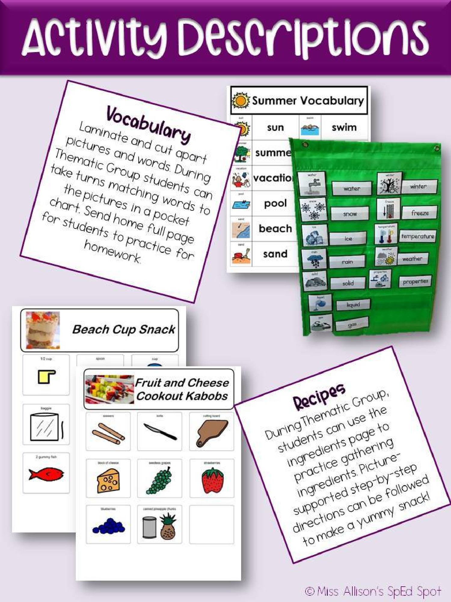 Summer Thematic Group Activities for Special Ed - Made By Teachers