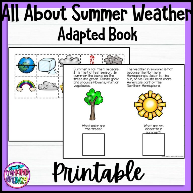Summer Weather Adapted Book Printable | SpecEd | Made By Teachers