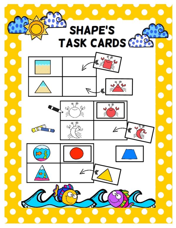 Summer Shapes Task Cards | Made By Teachers