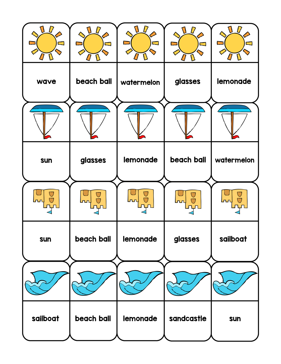 Summer Domino Game with Writing Sheet Options - Se | Made By Teachers