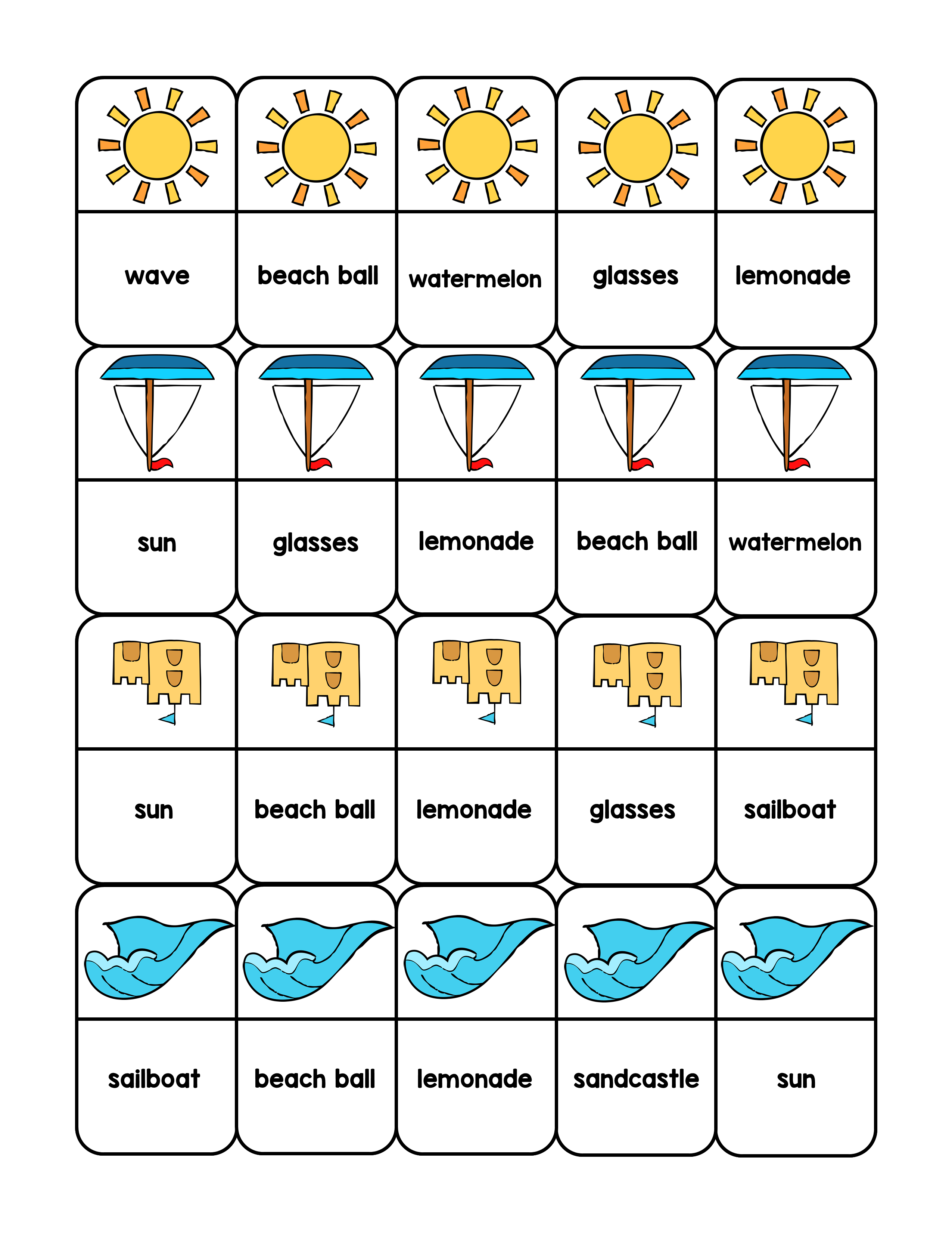 Summer Domino Game with Writing Sheet Options - Se | Made By Teachers