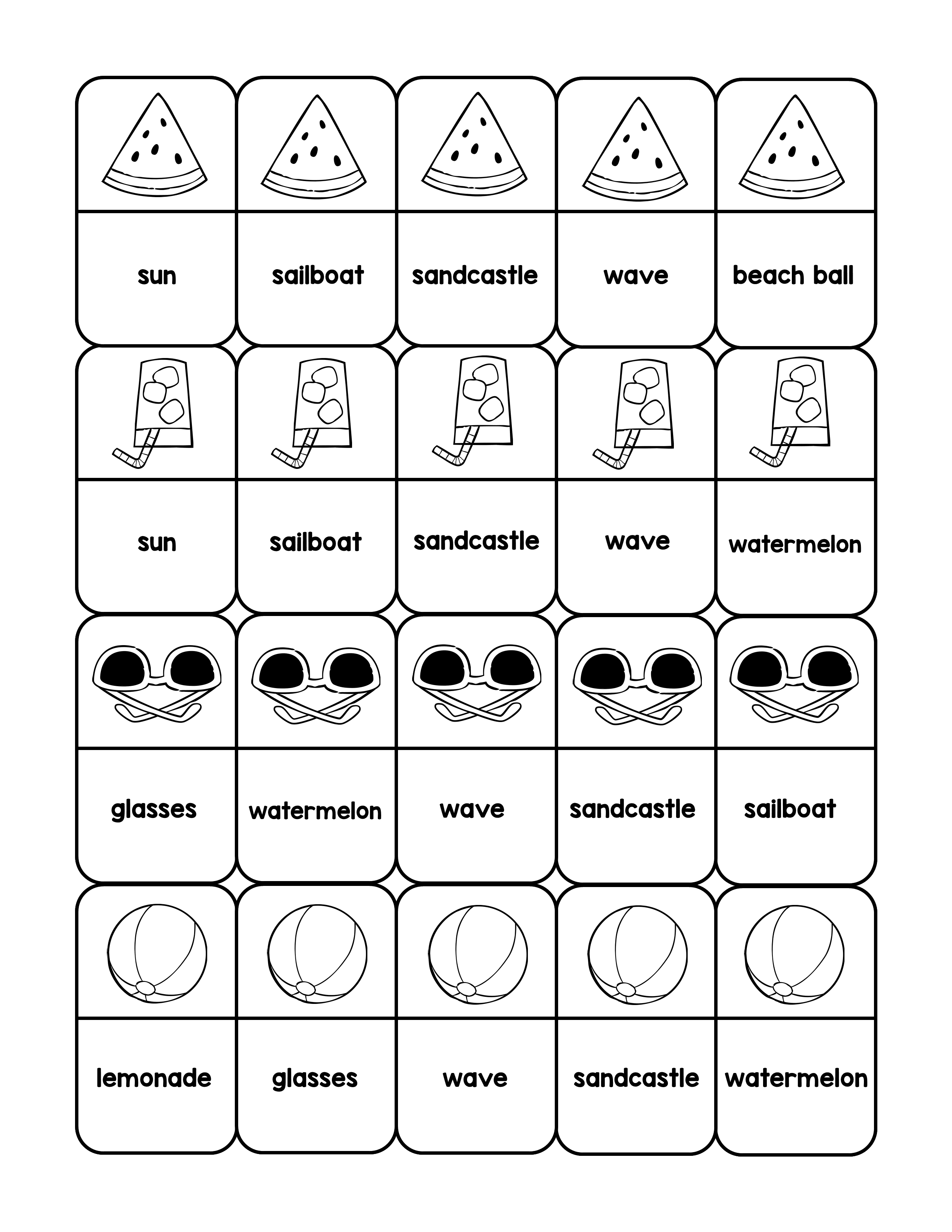 Summer Domino Game with Writing Sheet Options - Se | Made By Teachers